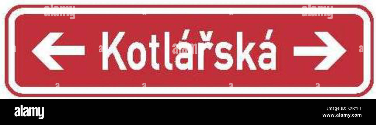 A historical document showing street name designation in the Czech ...