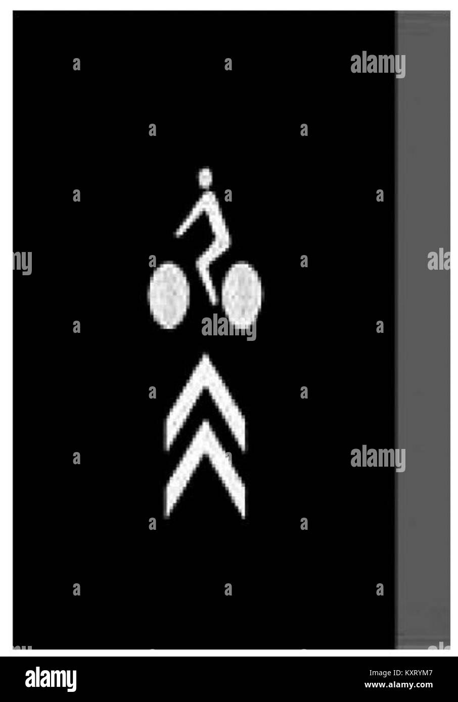 Pictogram representing a cyclist corridor (CZ-V20) designed for safe ...