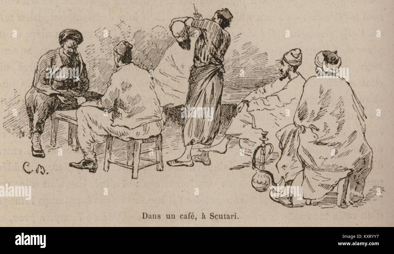 A painting titled 'Dans un café de Constantinople' by Edmondo De Amicis ...