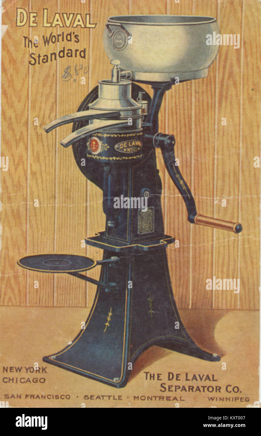 The De Laval Separator Co. is known for manufacturing equipment for separating cream from milk ...