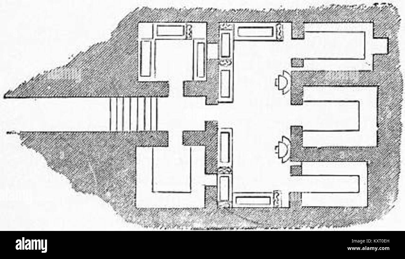 A plan from the 1911 Encyclopedia Britannica depicting the tomb layout ...