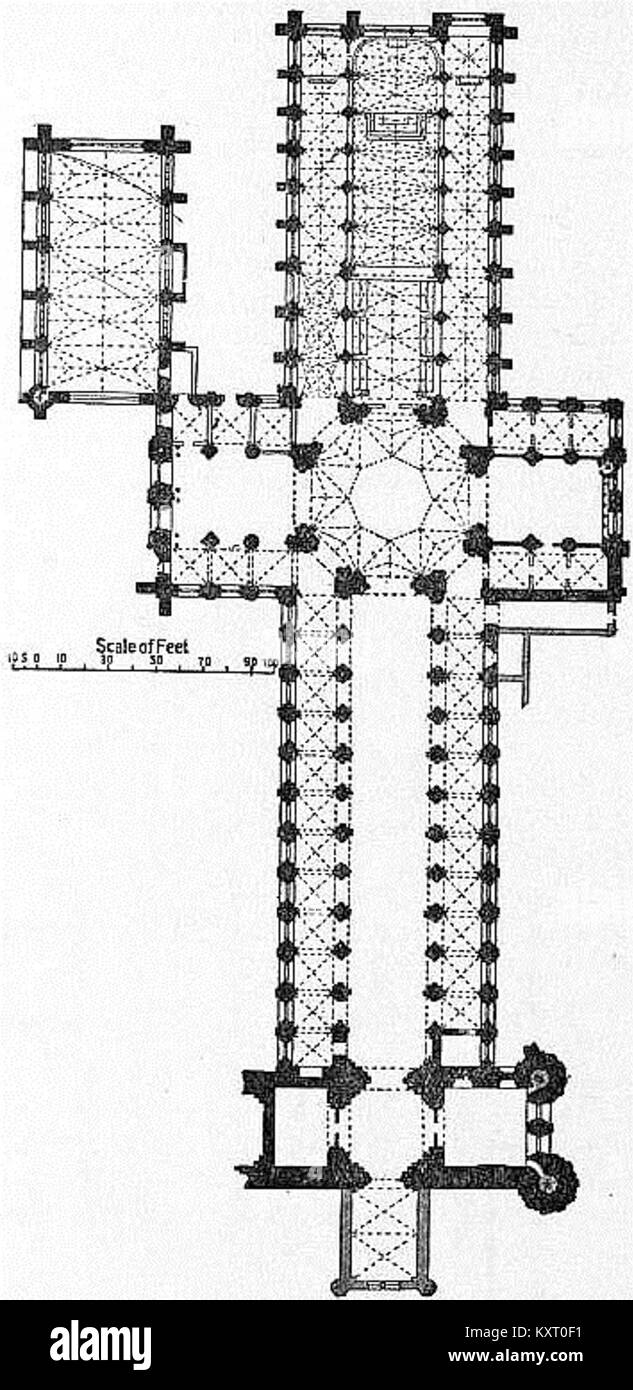 Architectural plan of Ely Cathedral from the 1911 Encyclopaedia ...
