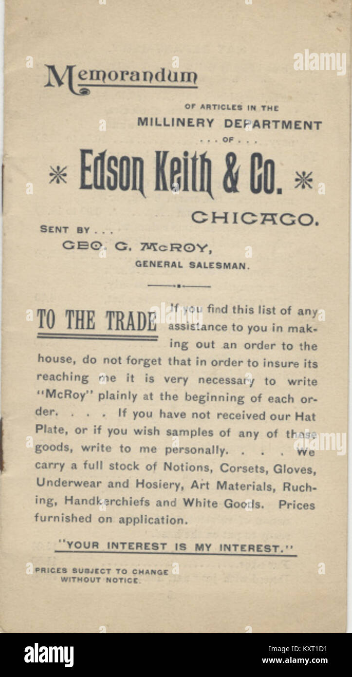 An entry documenting Edson Keith and Co., likely connected to a ...