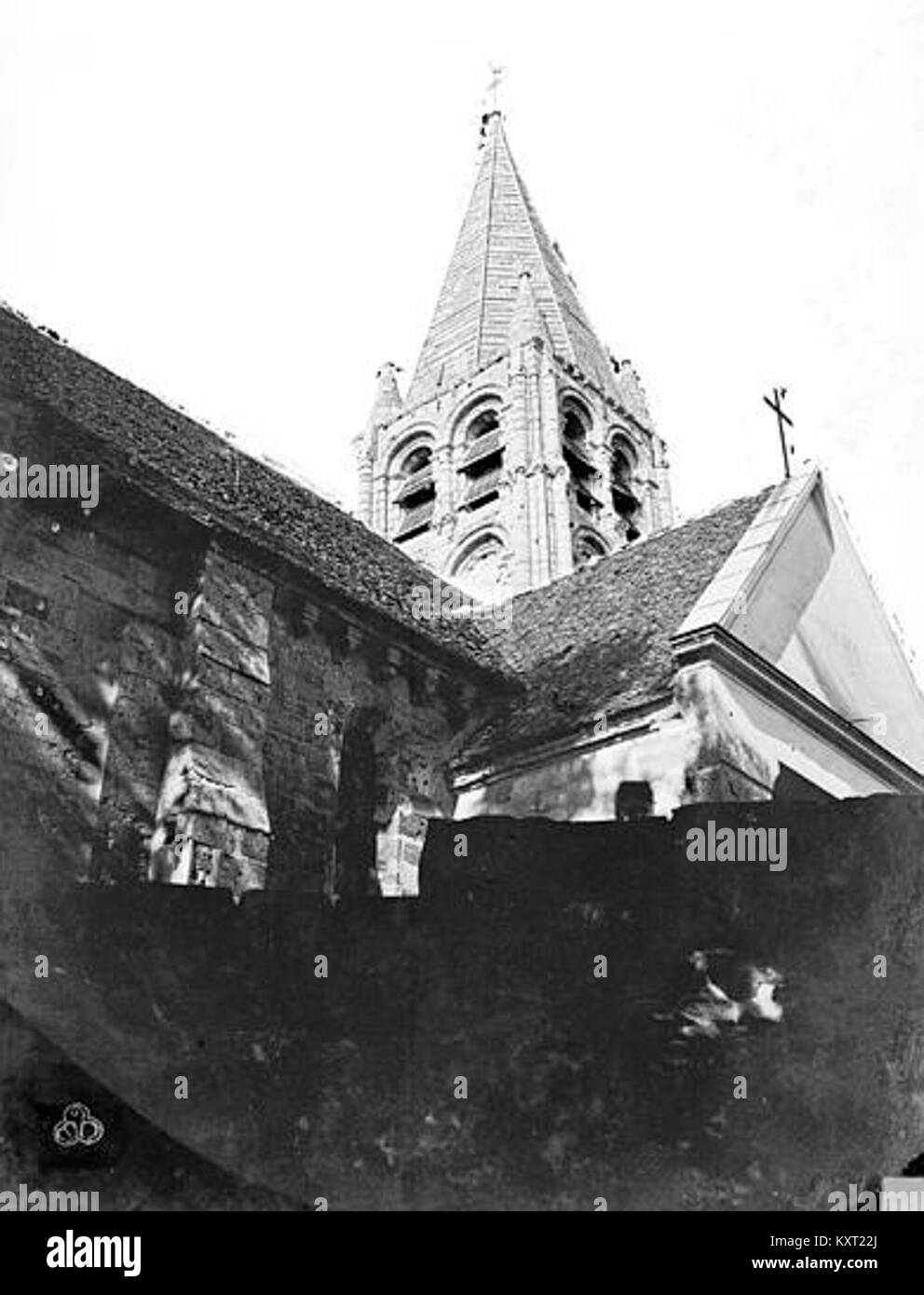 This image showcases the bell tower and transept of the church in ...