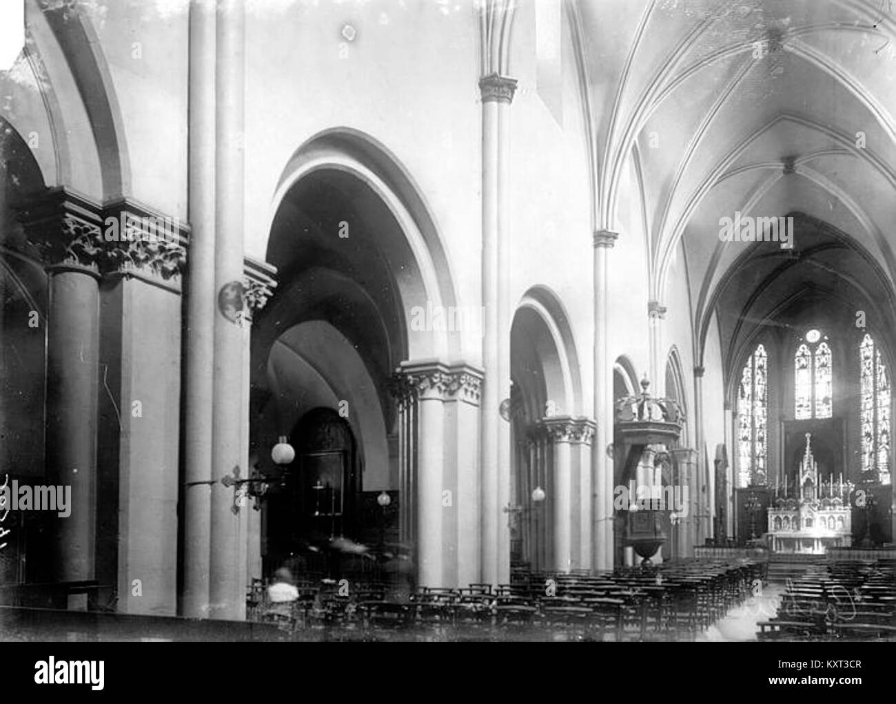 The interior view of the Saint-Spire Church in Corbeil-Essonnes ...