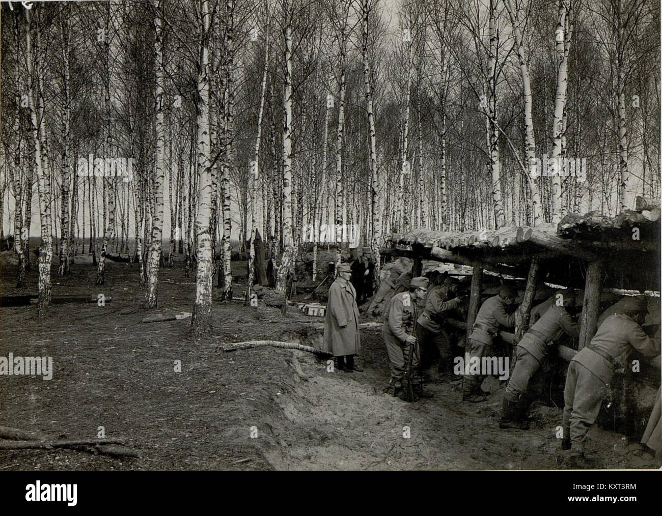 A historical image of a military observation post at the Ostrand estate ...