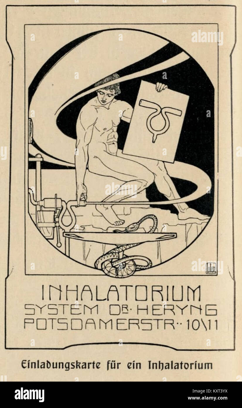 An invitation card for a visit to an inhalatorium, a health facility ...