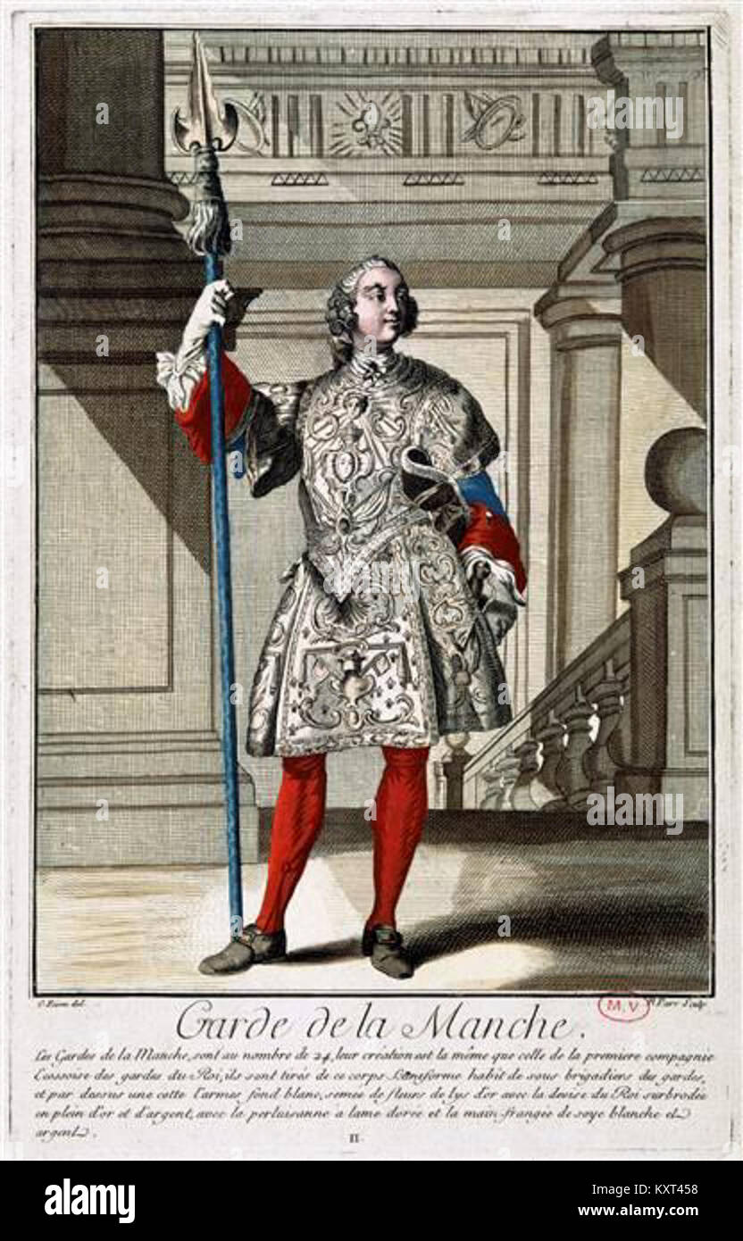 The illustration shows the Garde de la Manche, a French military unit ...