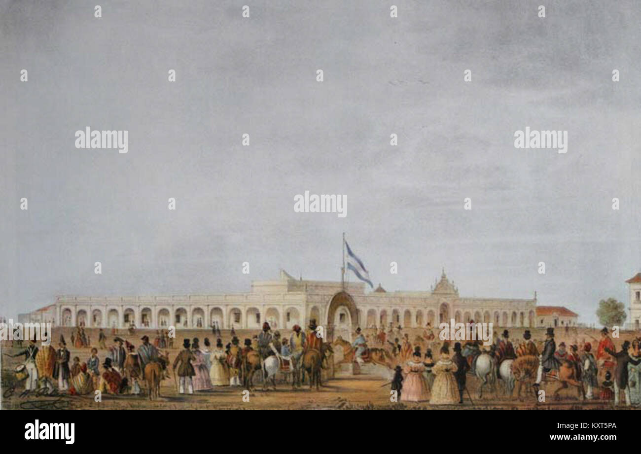 A view of El Retiro, Buenos Aires, from 1841, depicting the urban ...