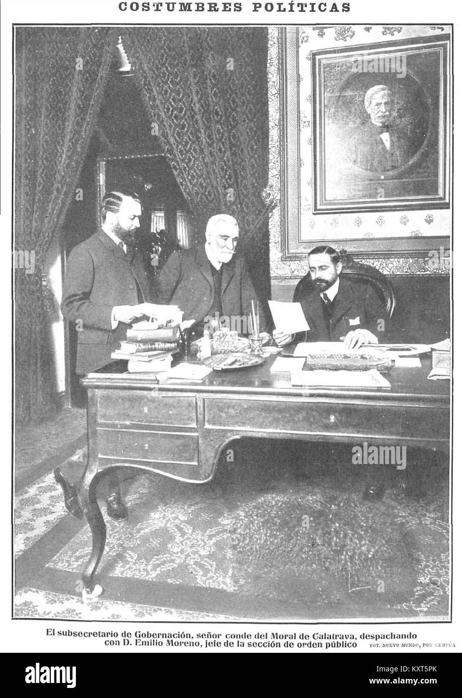 A historical photograph by Campúa showing the Count of Moral de ...