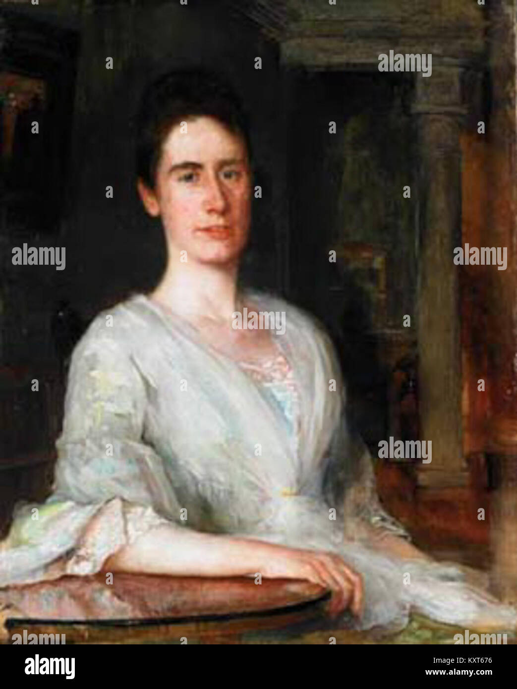 This portrait of Emma Holt, painted by Percy Bigland, captures her ...