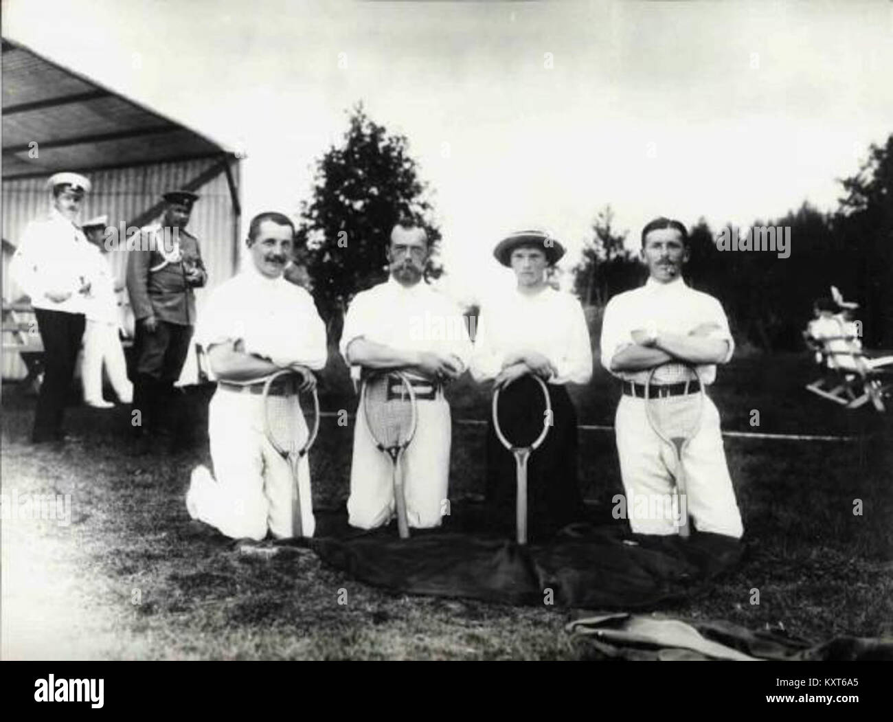 Photograph of Emperor Nicholas II of Russia taken after a tennis game ...