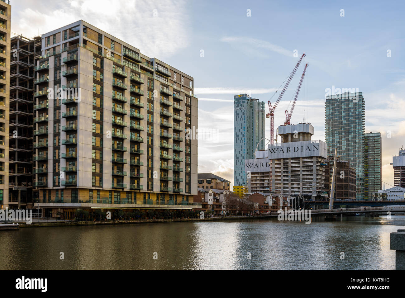 Wardian, residential development under construction on the Isle of Dogs ...