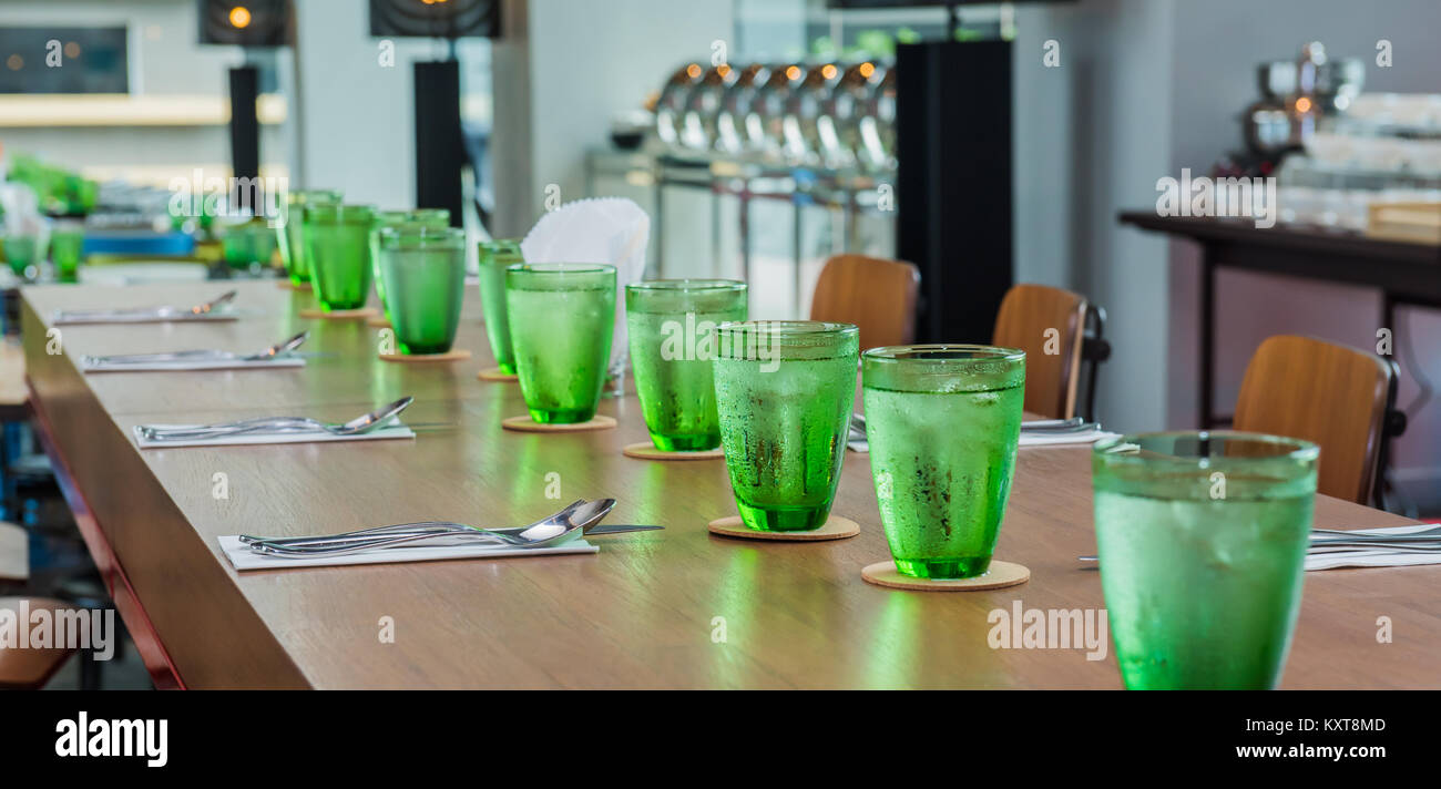 glass of water set up on the table for customer Stock Photo - Alamy