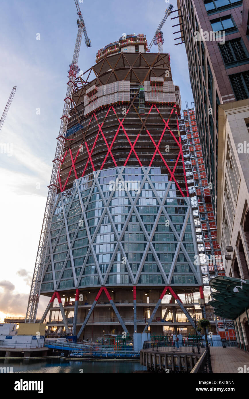 Construction in Isle of Dogs London. Newfoundland Quay project, a 60 ...
