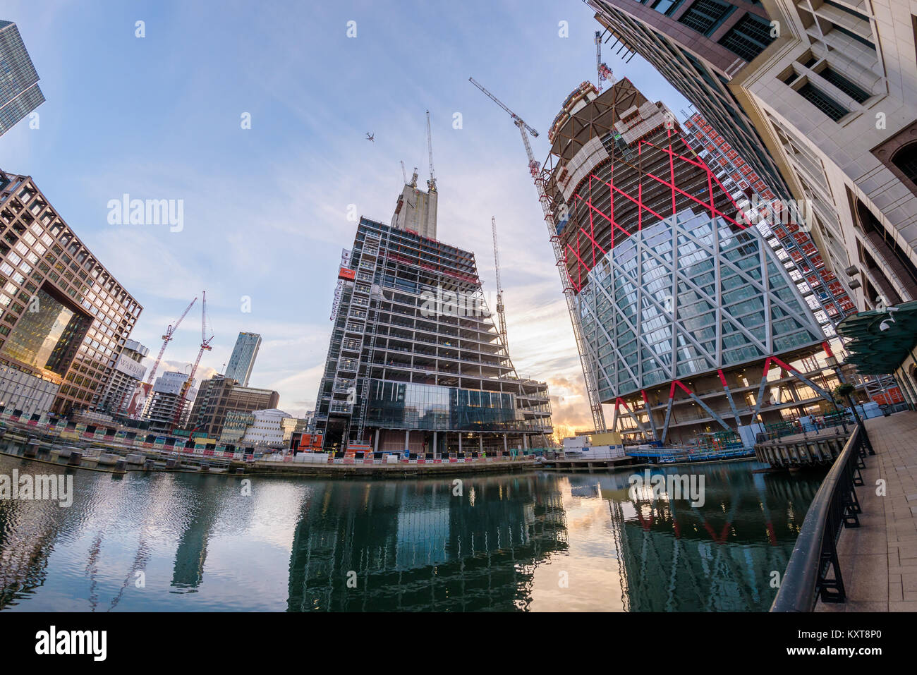 Construction in Isle of Dogs London. Newfoundland Quay project, a 60 ...