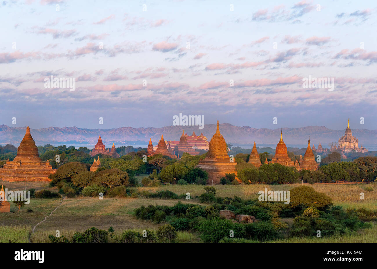 Bagan beautiful architectures at sunrise, Myanmar Stock Photo - Alamy