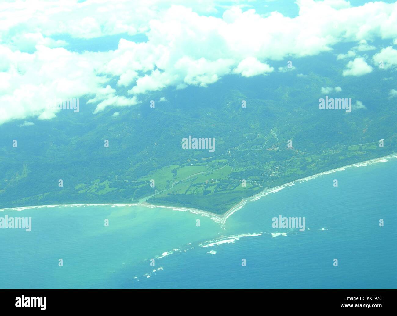 RTAdomos / MediaPunch Aerial image of Costa Rican shore line covered in ...