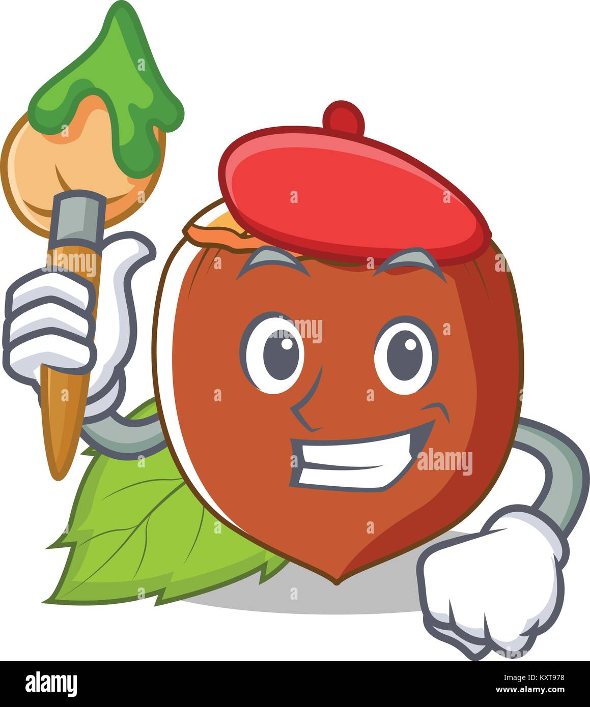 Artist hazelnut character cartoon style Stock Vector Image & Art - Alamy