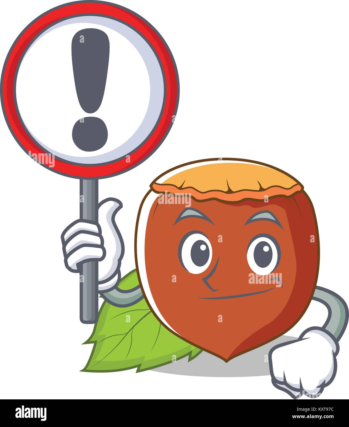 With sign hazelnut character cartoon style Stock Vector Image & Art - Alamy