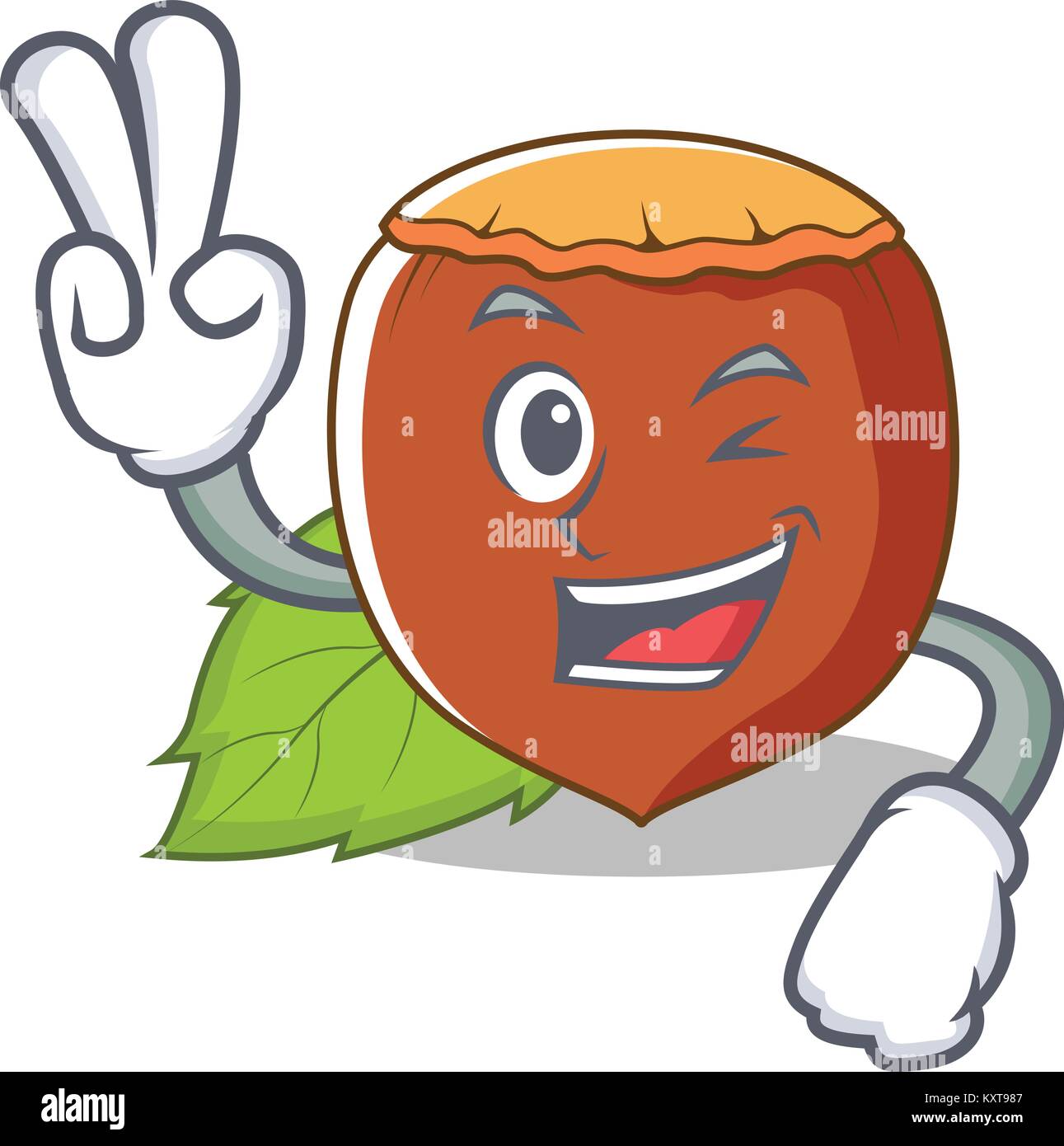 Two finger hazelnut character cartoon style Stock Vector Image & Art ...