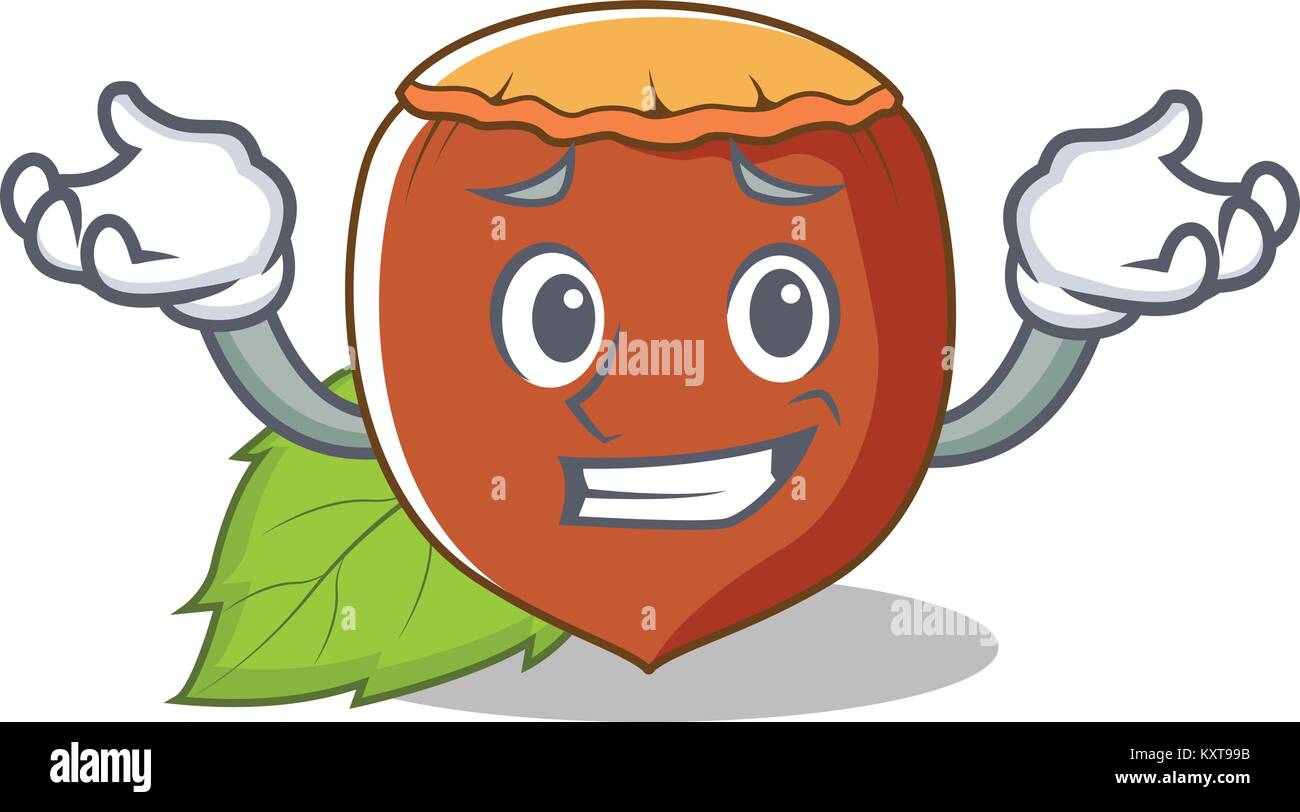 Grinning hazelnut character cartoon style Stock Vector Image & Art - Alamy