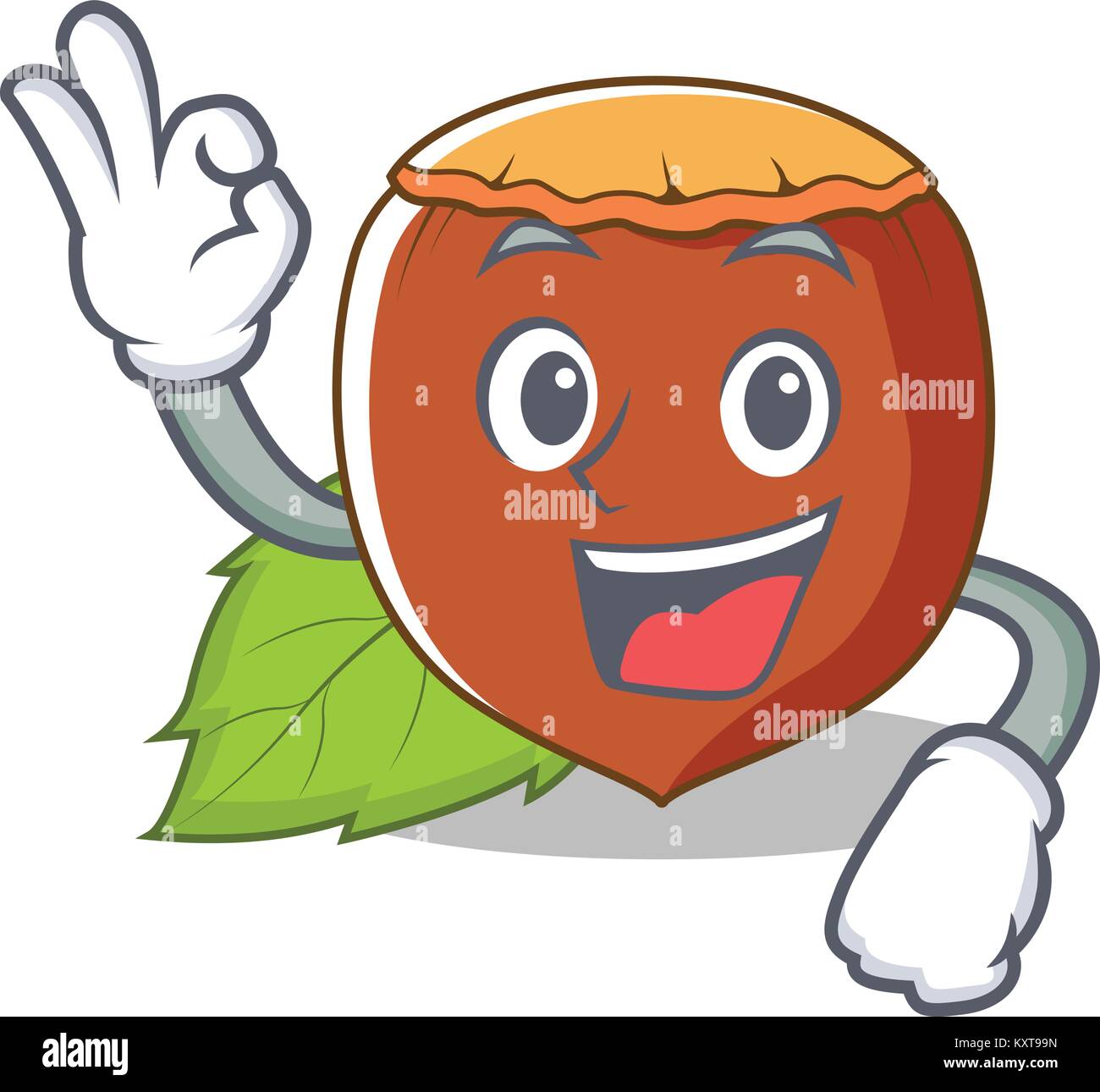 Okay hazelnut character cartoon style Stock Vector Image & Art - Alamy