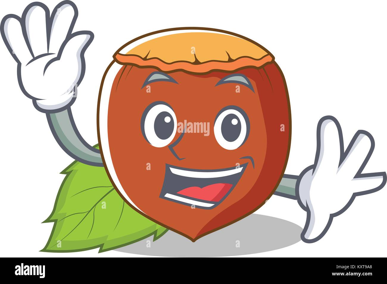 Waving hazelnut character cartoon style Stock Vector Image & Art - Alamy