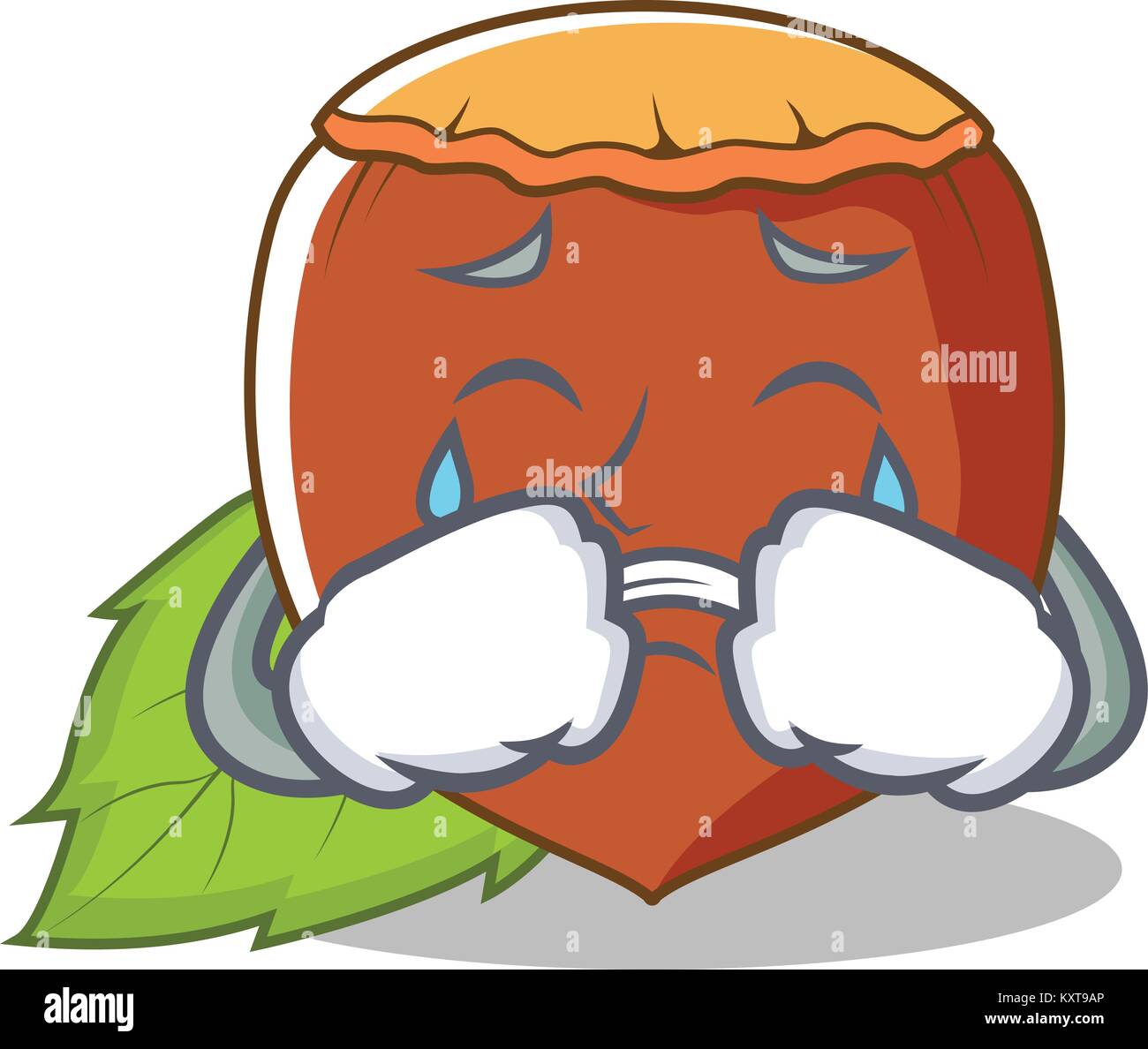 Crying hazelnut mascot cartoon style Stock Vector Image & Art - Alamy