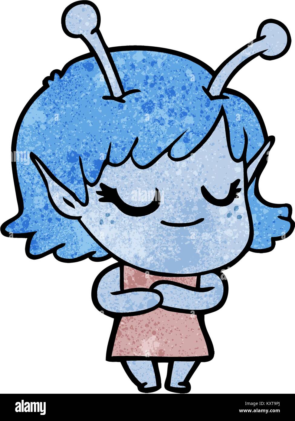smiling alien girl cartoon Stock Vector Image & Art - Alamy