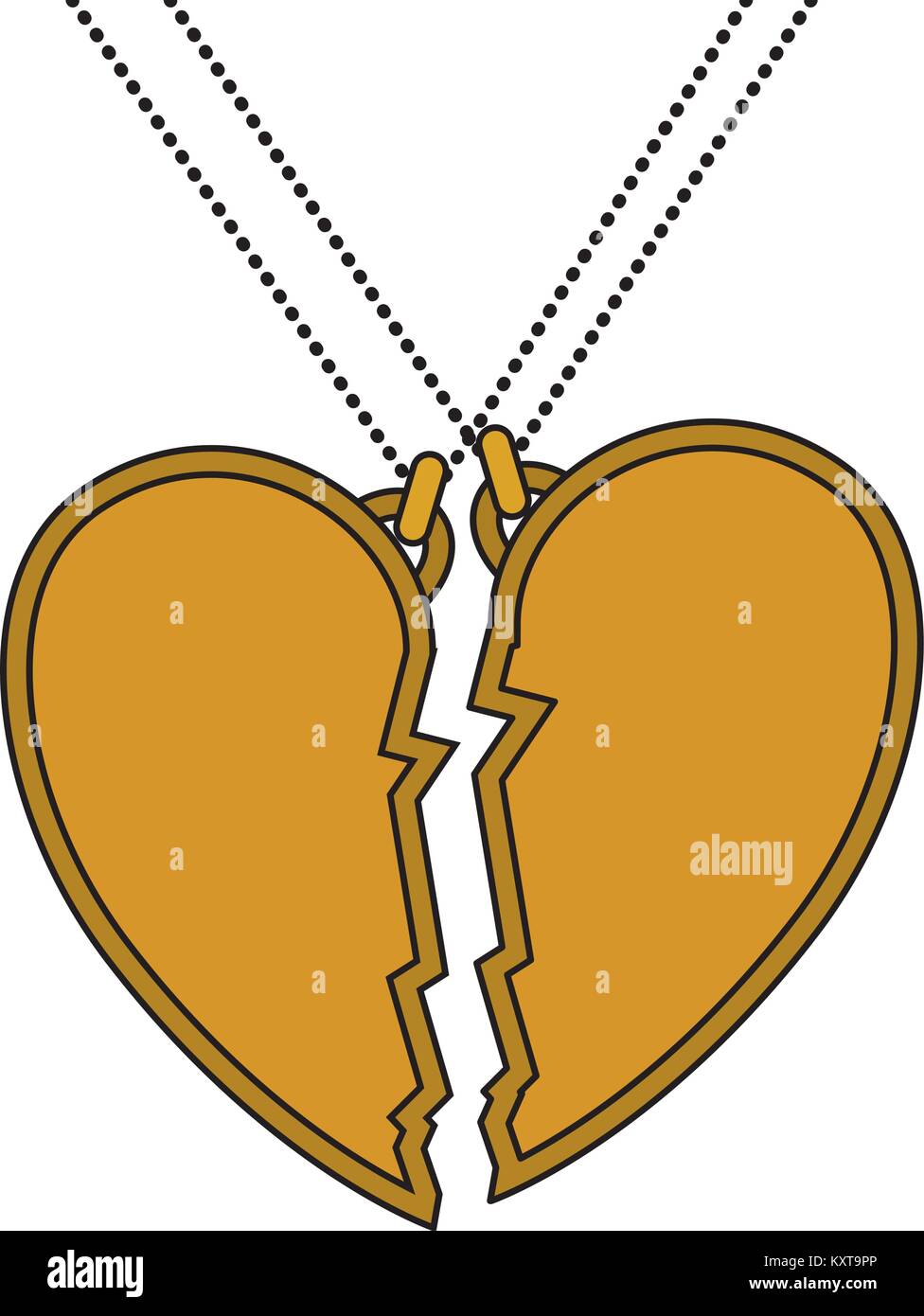 heart love broken necklace Stock Vector Image & Art - Alamy