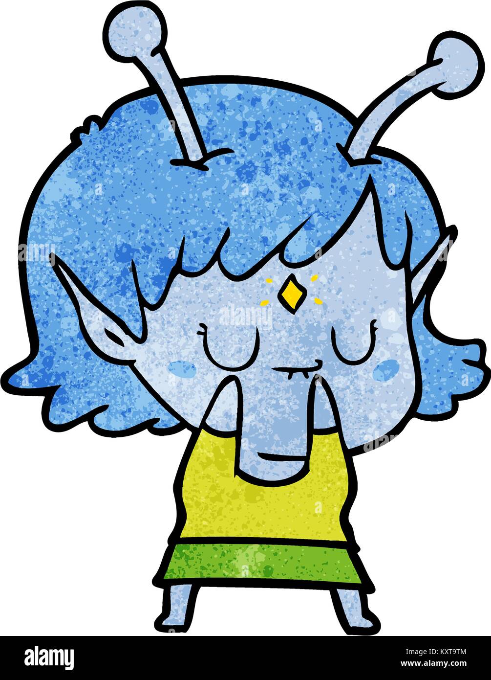 cartoon alien girl Stock Vector Image & Art - Alamy