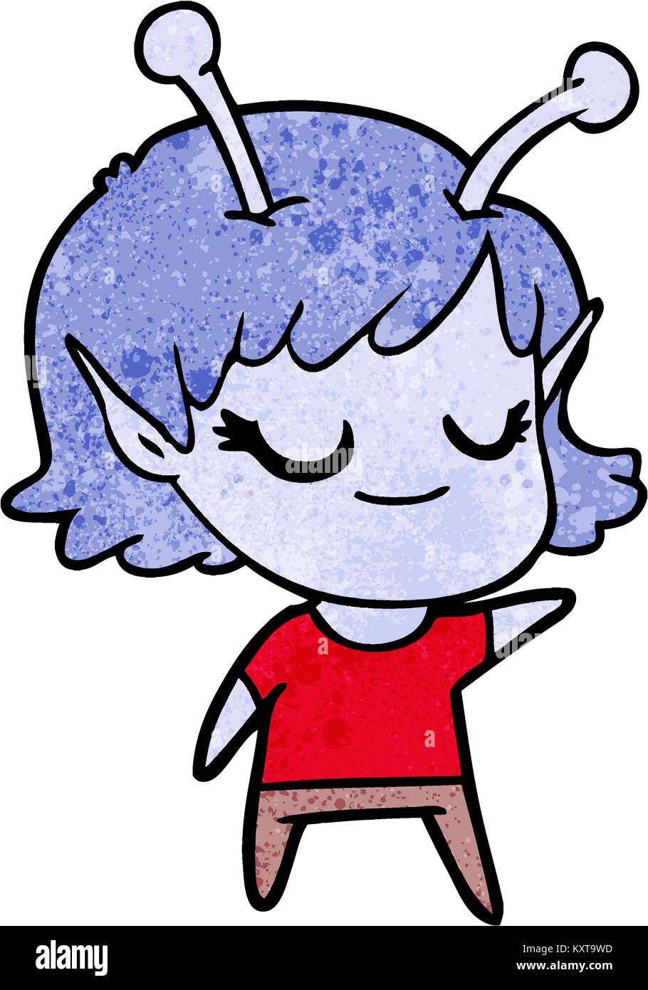 smiling alien girl cartoon Stock Vector Image & Art - Alamy