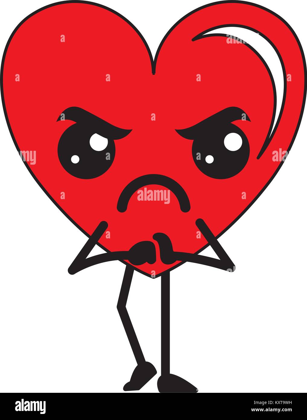 heart love sad kawaii character Stock Vector Image & Art - Alamy