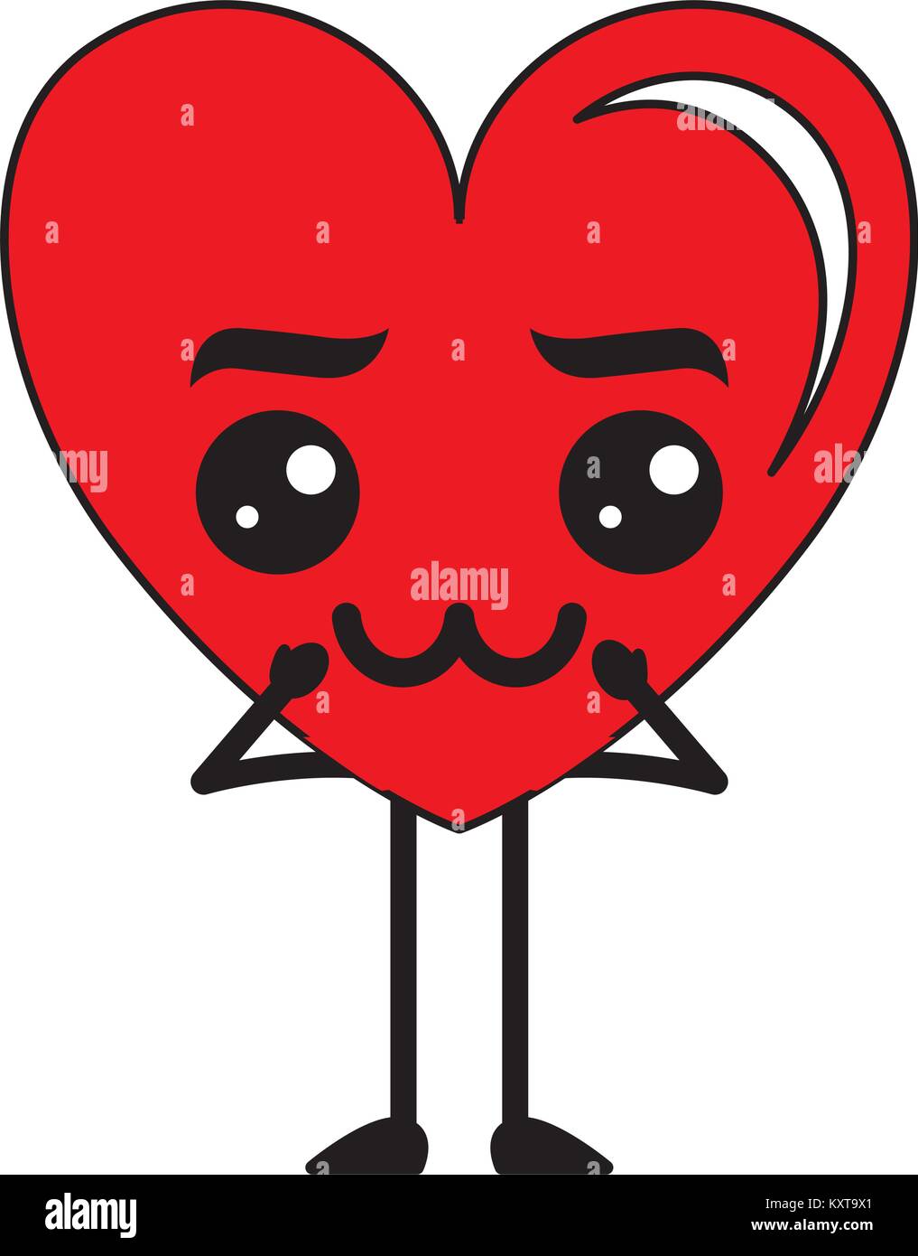 heart love sad kawaii character Stock Vector Image & Art - Alamy