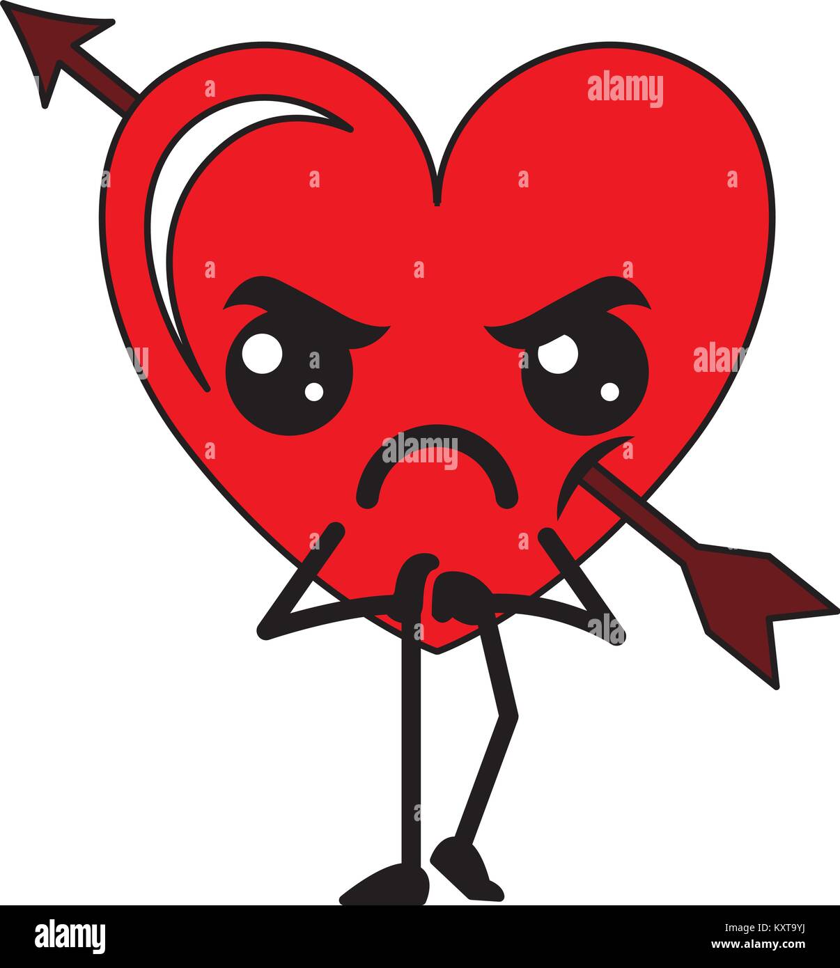 heart love with arrow kawaii character Stock Vector Image & Art - Alamy