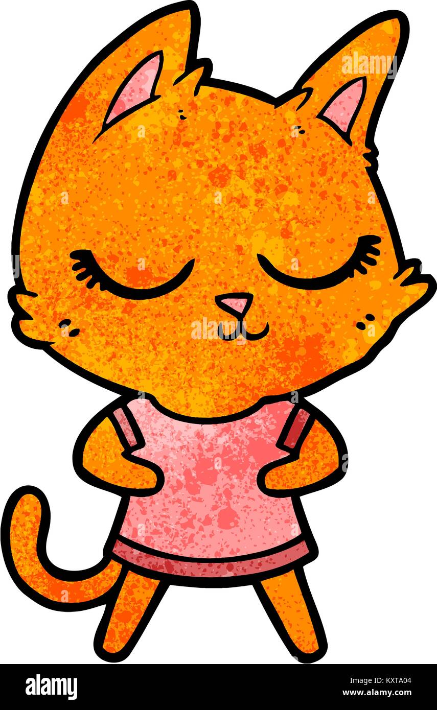calm cartoon cat Stock Vector Image & Art - Alamy