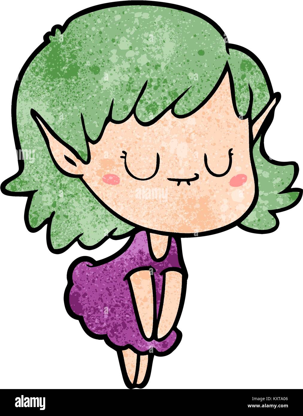 happy cartoon elf girl wearing dress Stock Vector Image & Art - Alamy