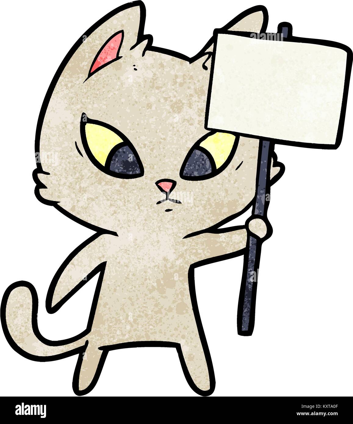 confused cartoon cat with protest sign Stock Vector Image & Art - Alamy