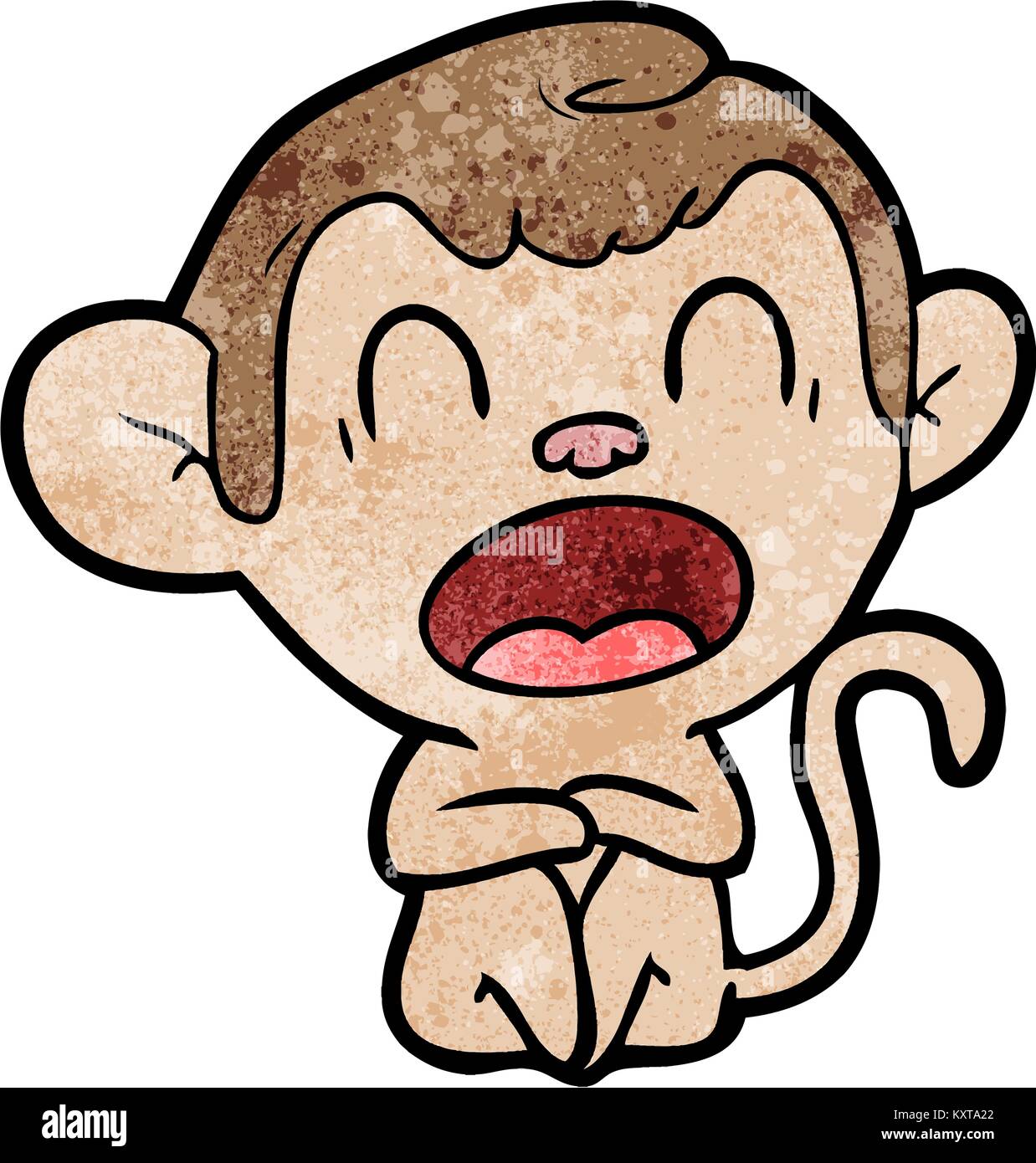 yawning cartoon monkey Stock Vector Image & Art - Alamy