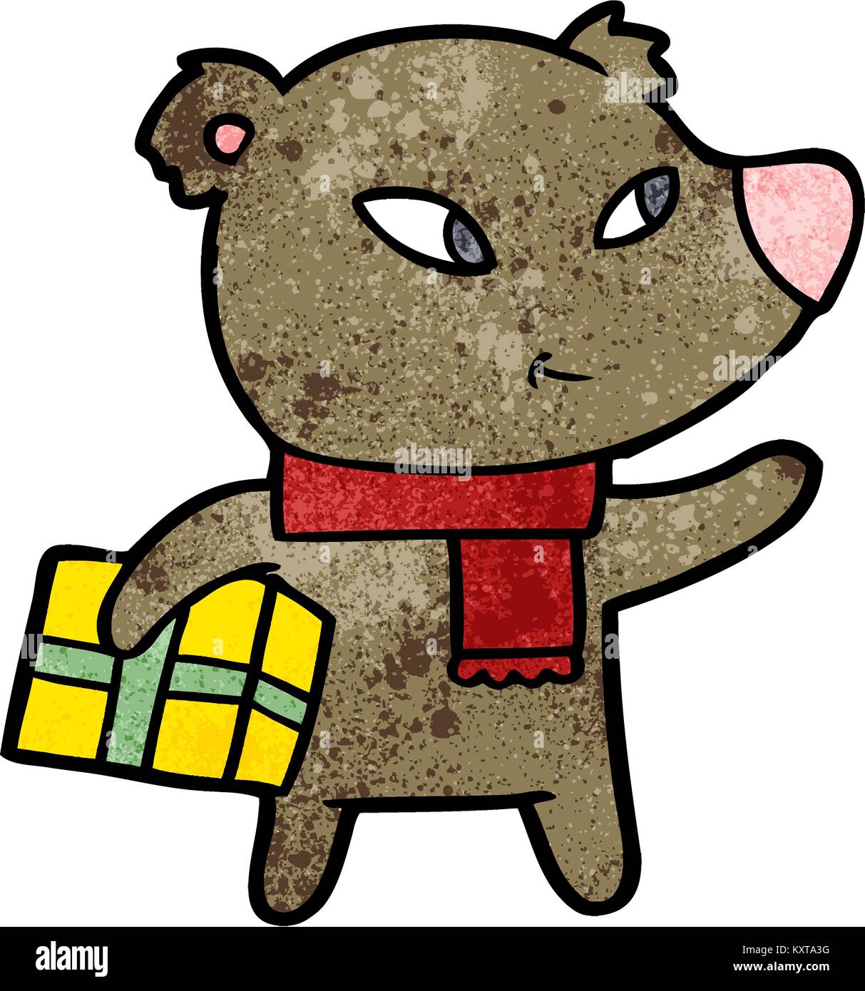 cute cartoon christmas bear Stock Vector Image & Art - Alamy