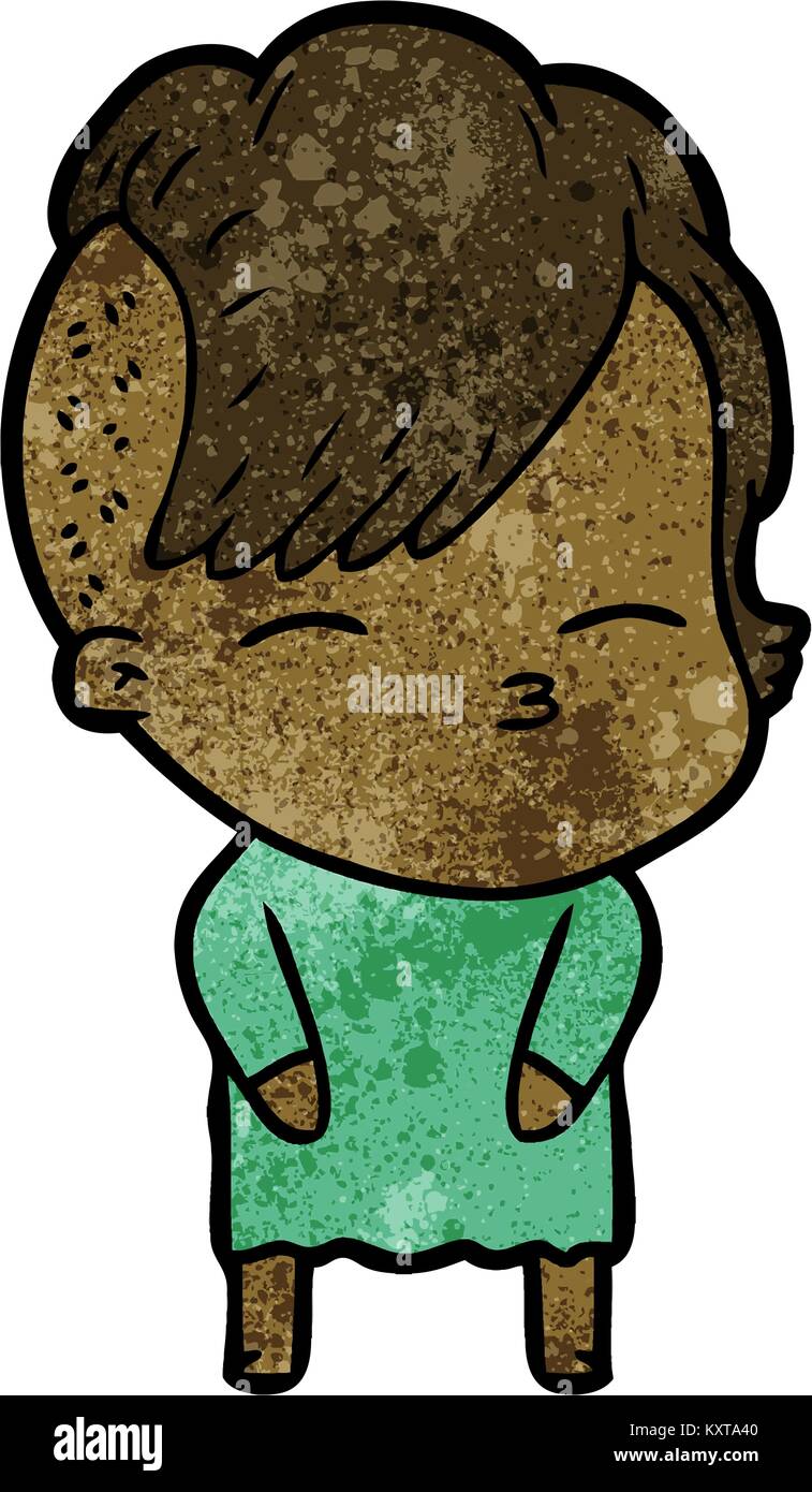 cartoon squinting girl Stock Vector Image & Art - Alamy