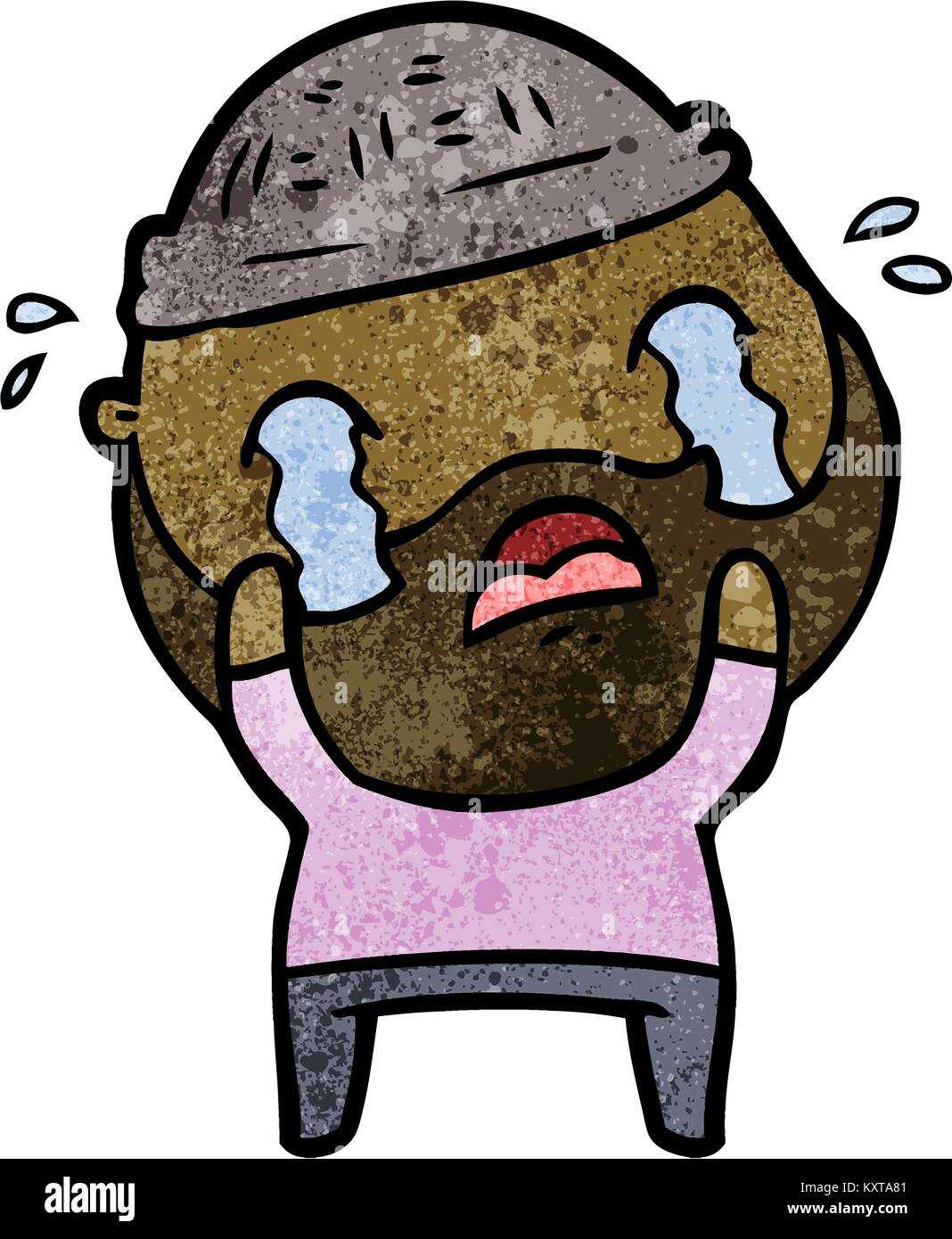 cartoon bearded man crying Stock Vector Image & Art - Alamy