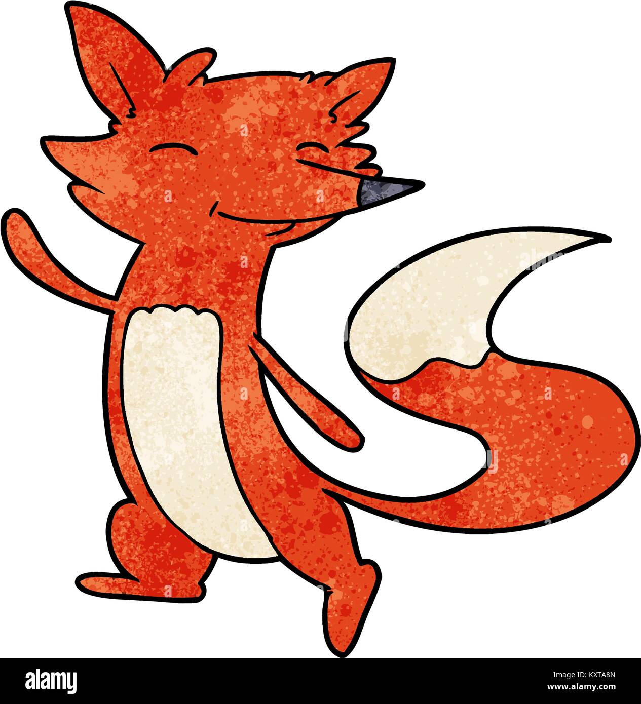 cartoon happy fox Stock Vector Image & Art - Alamy