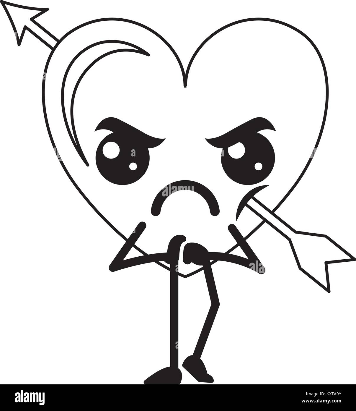 heart love with arrow kawaii character Stock Vector Image & Art - Alamy