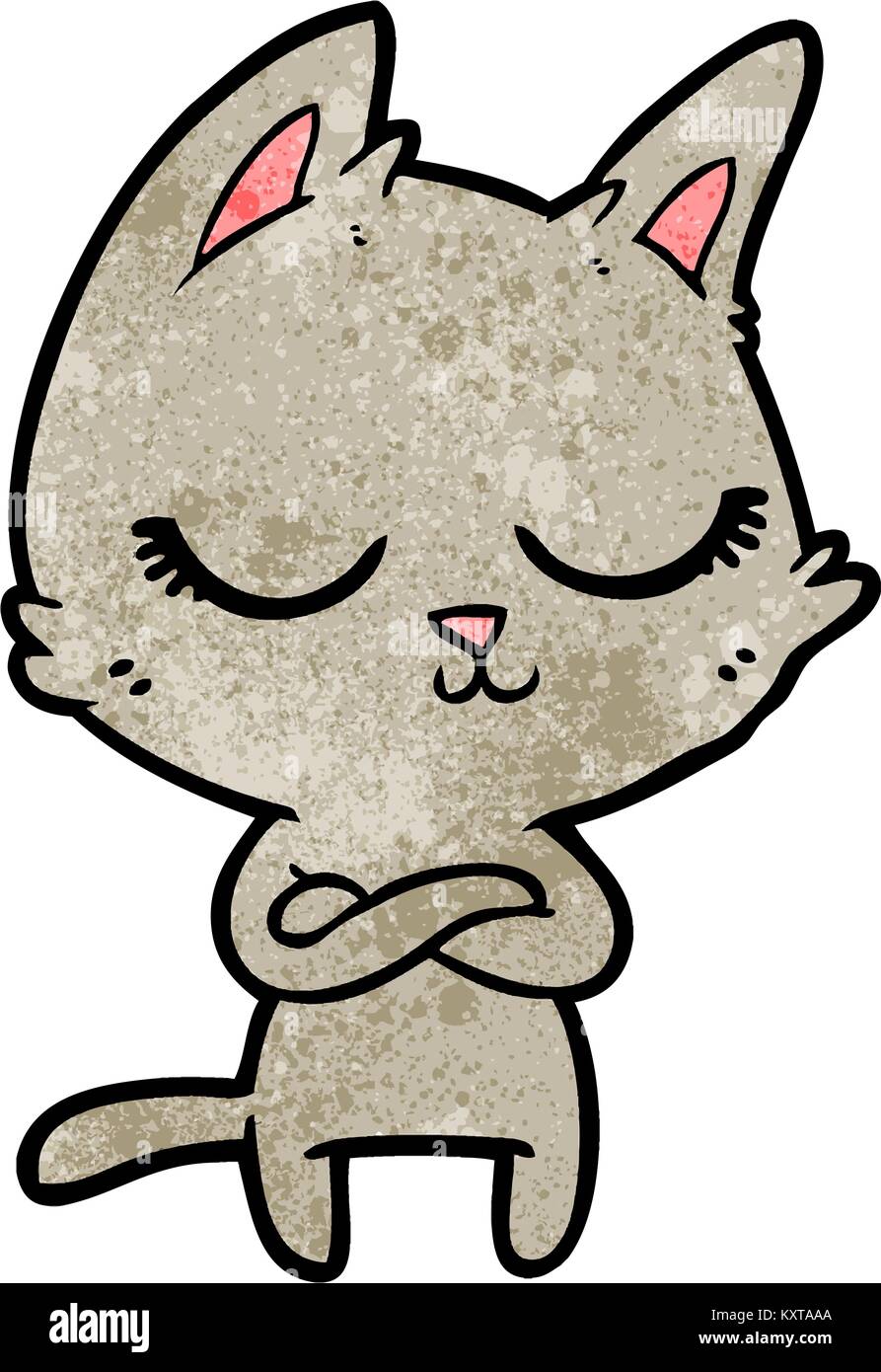 calm cartoon cat Stock Vector Image & Art - Alamy