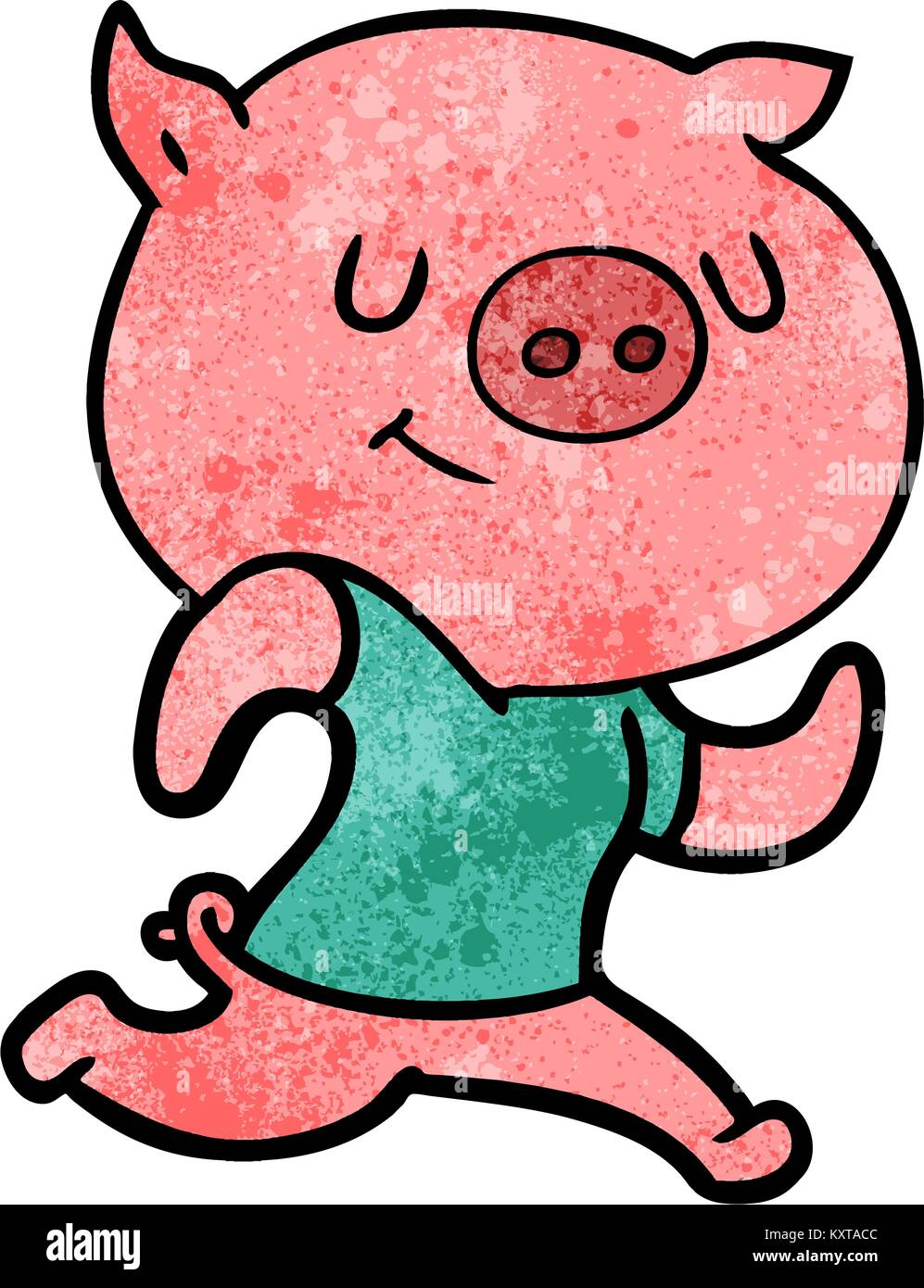 happy cartoon pig running Stock Vector Image & Art - Alamy