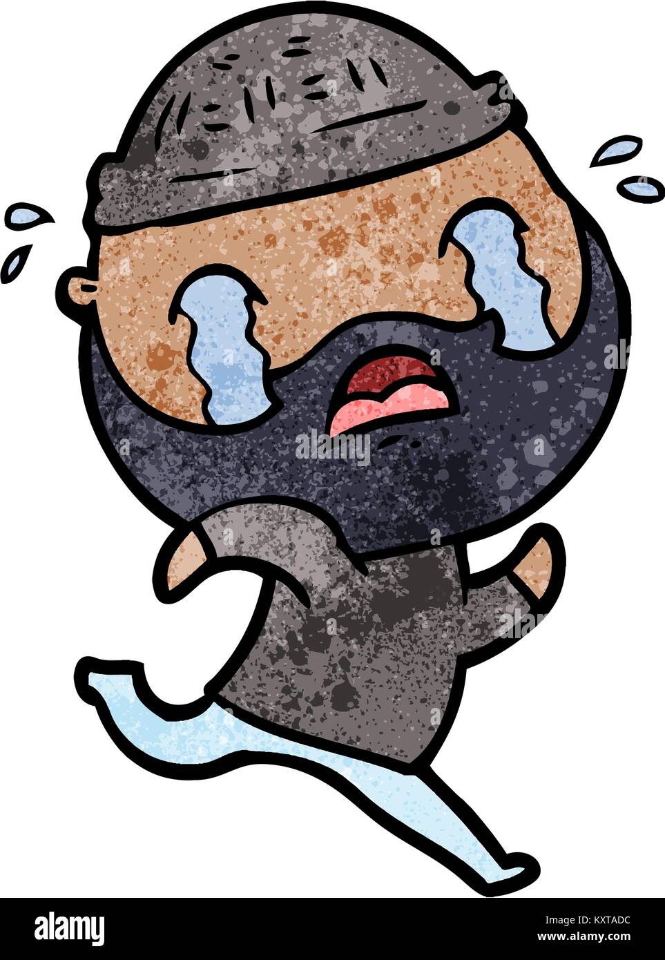 cartoon bearded man crying Stock Vector Image & Art - Alamy