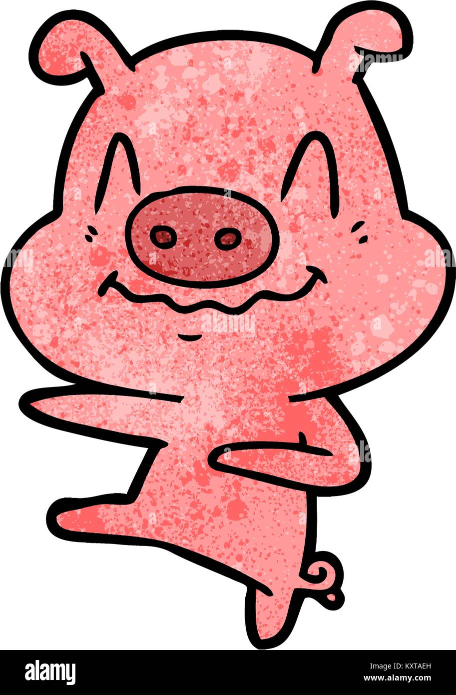 nervous cartoon pig dancing Stock Vector Image & Art - Alamy