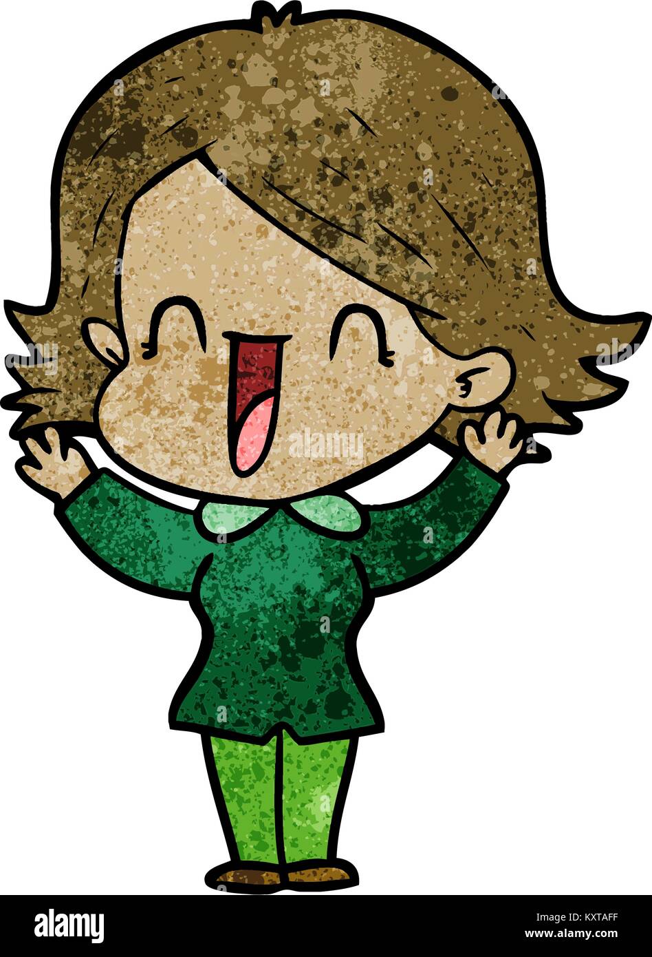 cartoon happy woman Stock Vector Image & Art - Alamy